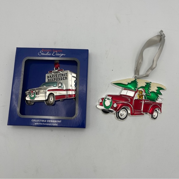 Accents | Harvey Lewis Dog Red Pickup Truck And Brave First Responder ...